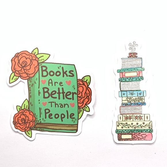 Accessories | 2 Piece Book Vinyl Stickers | Poshmark